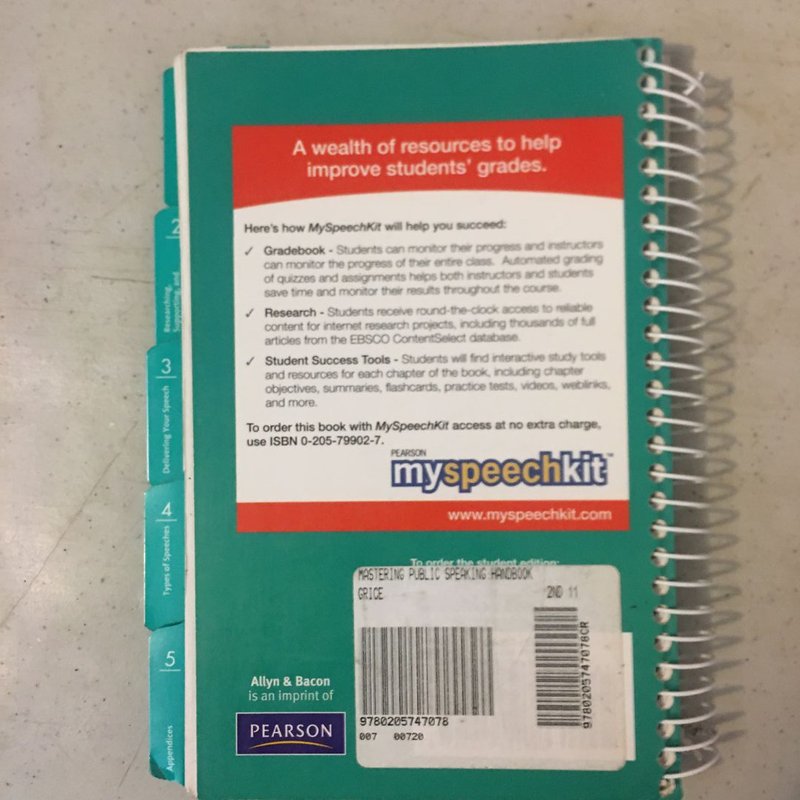 Mastering Public Speaking 2nd Edition by George L. Grice, Paperback ...