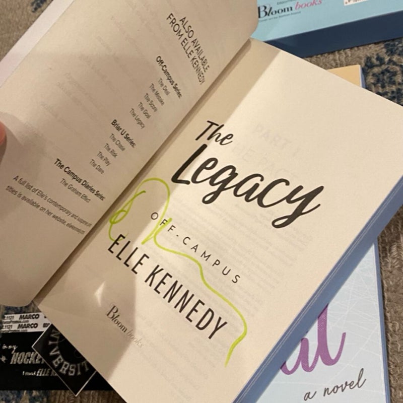 Signed - Elle Kennedy Off Campus Series Blue Sprayed Edges by Elle ...