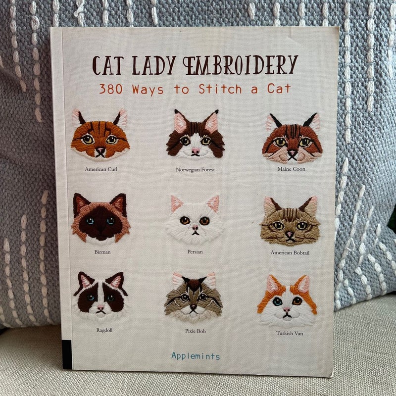 Cat Lady Embroidery by Applemints