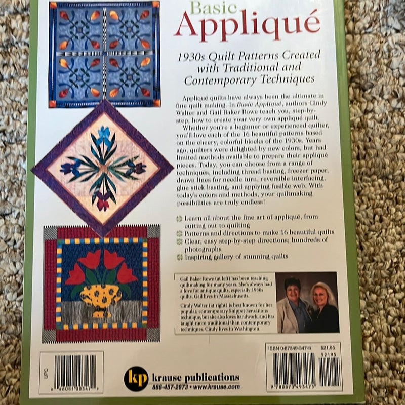 Basic Applique by Cindy Walter, Gail Baker Rowe