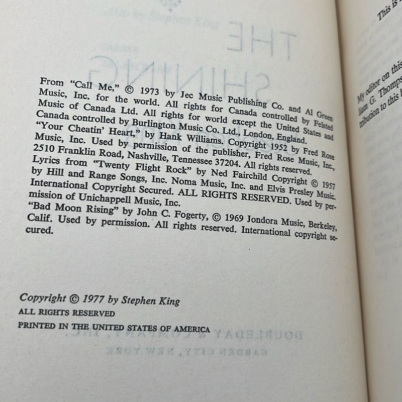 The Shining (1977) by Stephen King, Hardcover | Pangobooks