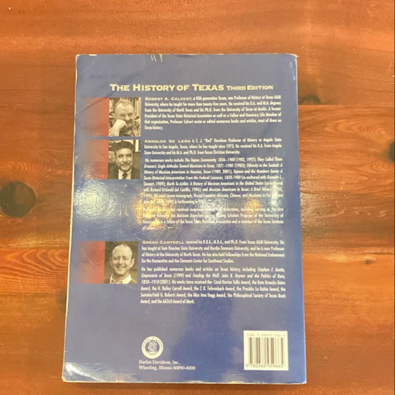 The History of Texas by Robert A. Calvert, Arnoldo De Leon, Gregg Cantrell