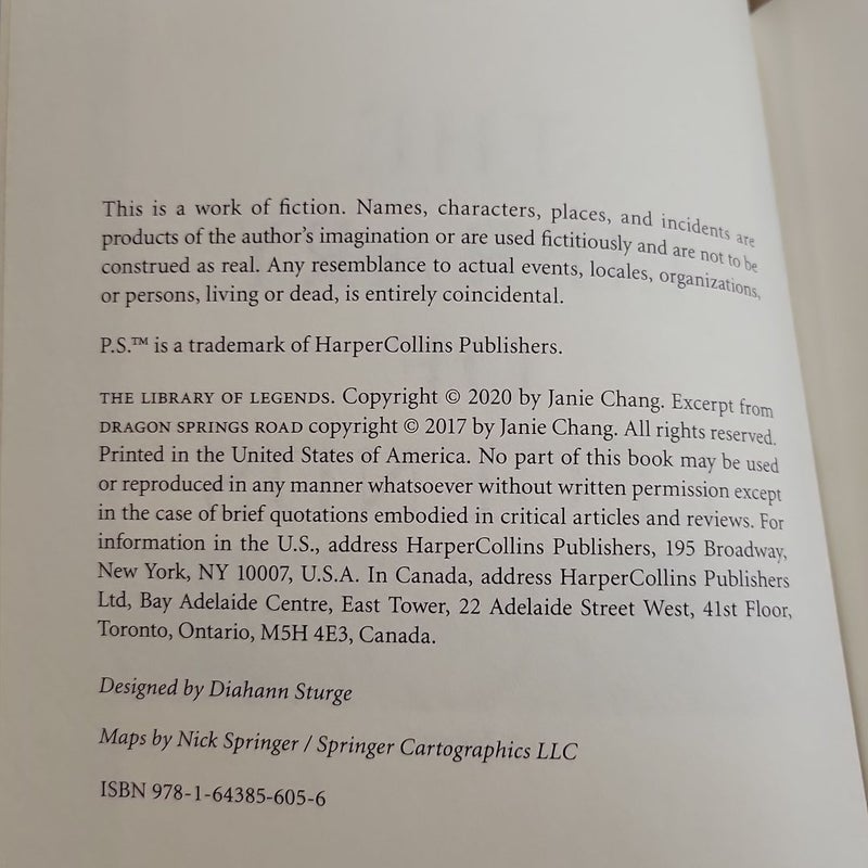 The Library of Legends by Janie Chang