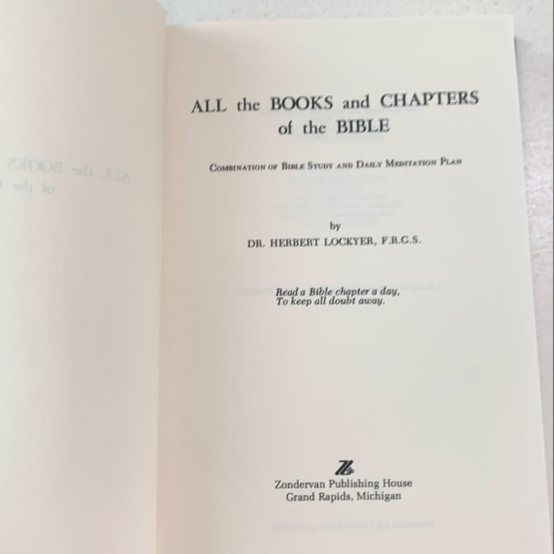 All The Books and Chapters of the Bible by Herbert Lockyer, Hardcover ...