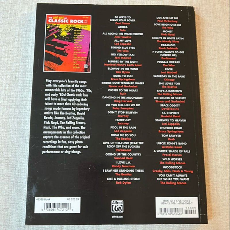 The Giant Book of Classic Rock Sheet Music by Dan Coates