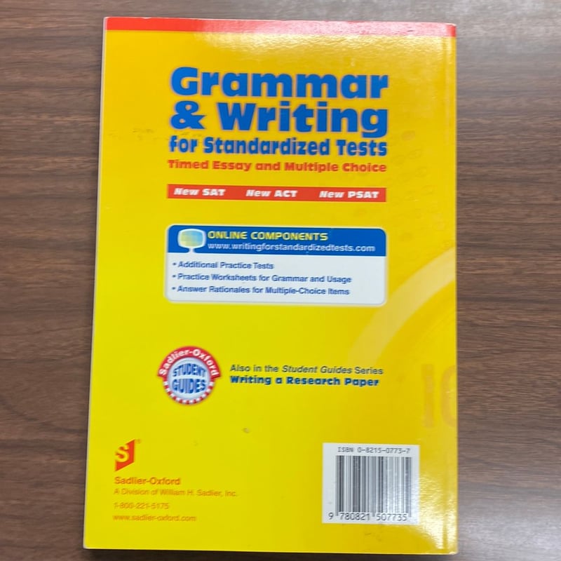 Writing for Standardized Tests by William H. Sadlier Staff