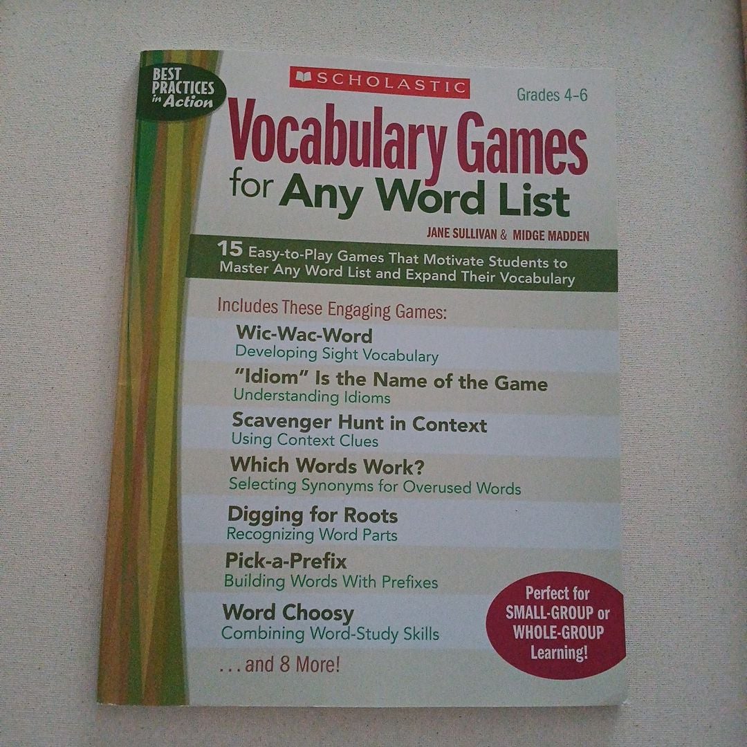 Vocabulary Games for Any Word List by Jane Sullivan, Midge Madden