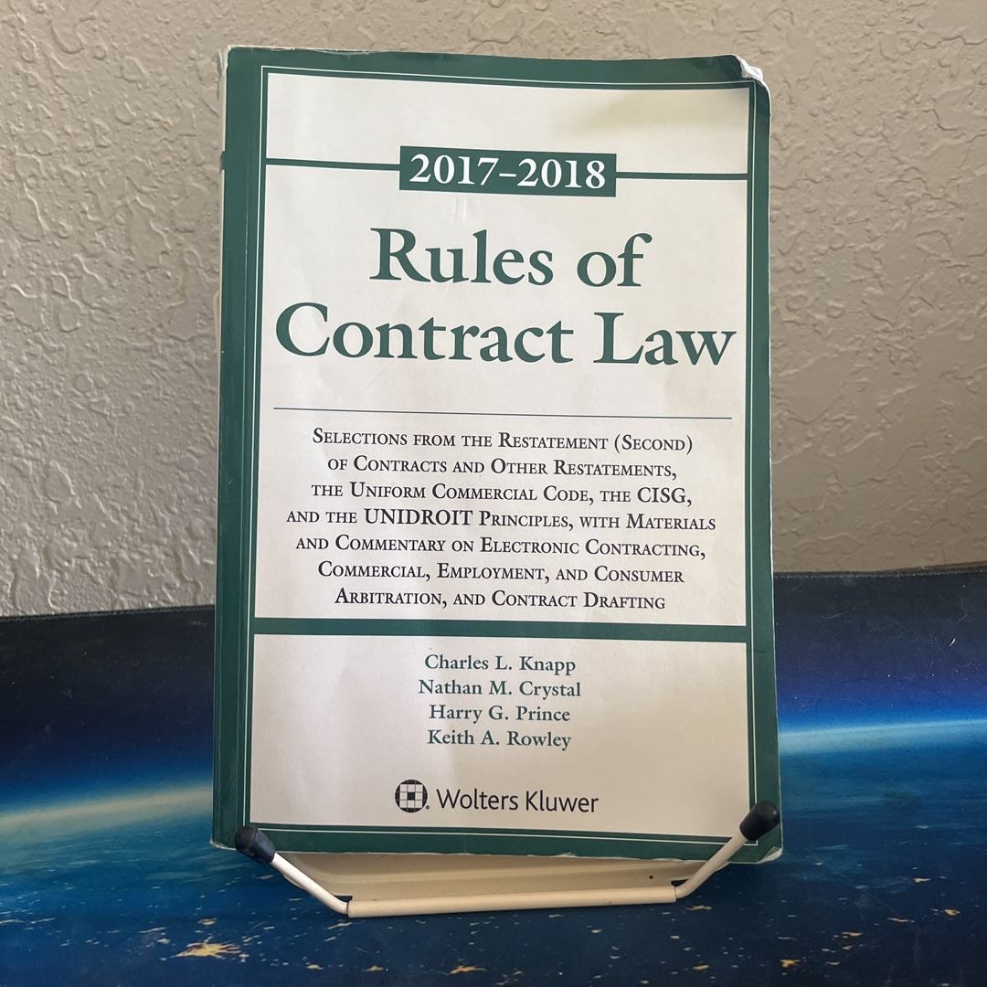 Rules of Contract Law, 2017-2018 Statutory Supplement by Charles L ...