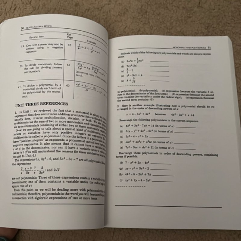 Quick Algebra Review by Peter H. Selby, Steve Slavin