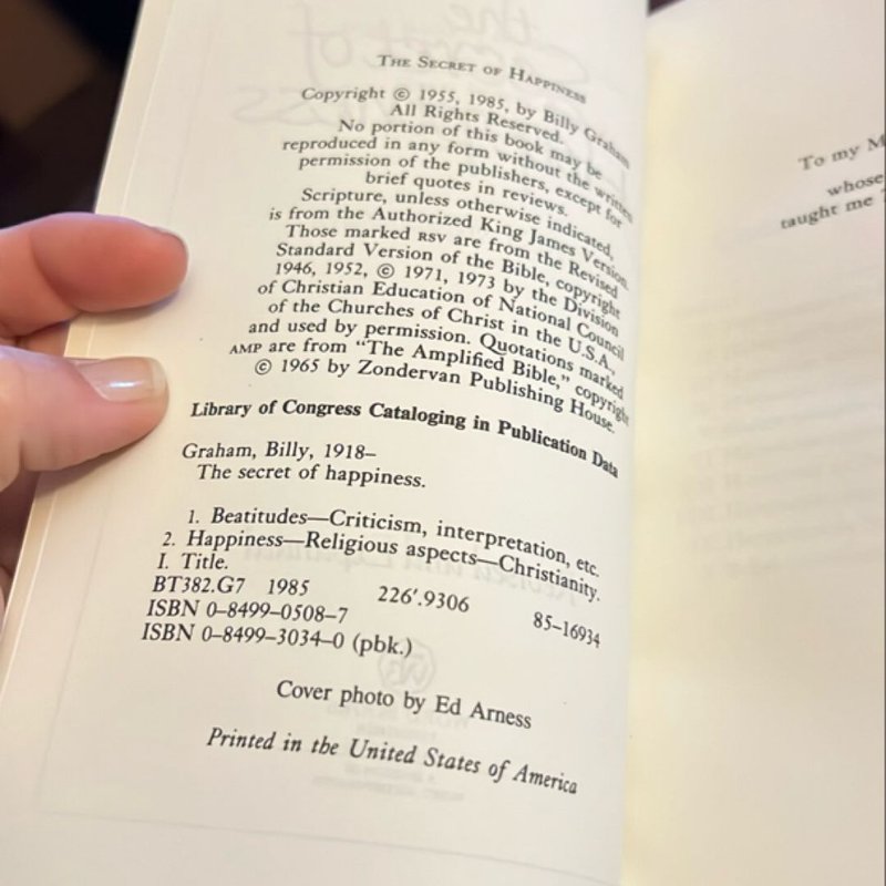 The Secret of Happiness by Billy Graham