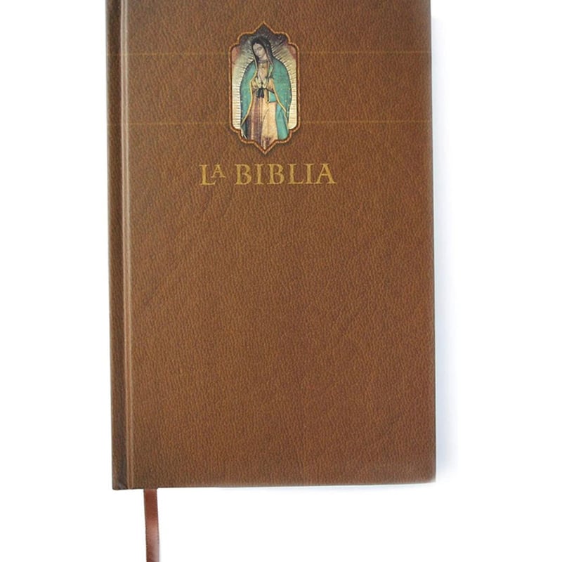La Biblia Católica: Edición Letra Grande. Tapa Dura, Marrón, con Virgen ...