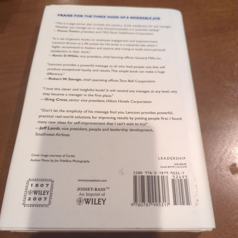 The Three Signs of a Miserable Job by Patrick Lencioni