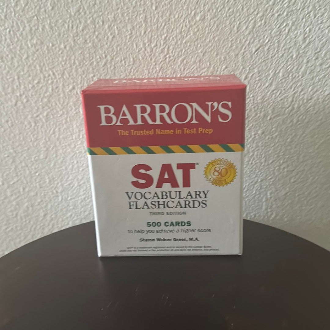 SAT Vocabulary Flashcards: 500 Cards Reflecting the Most Frequently ...