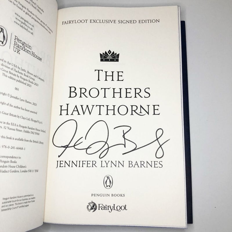 The Brothers Hawthorne Fairyloot Exclusive Signed Edition by Jennifer ...