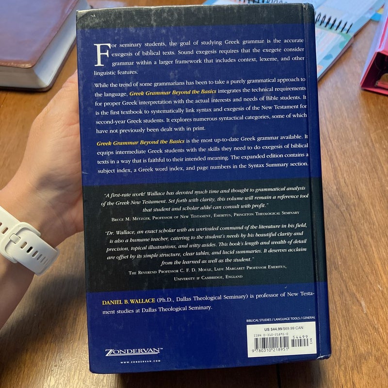 Greek Grammar Beyond the Basics by Daniel B. Wallace, Hardcover | Pango ...