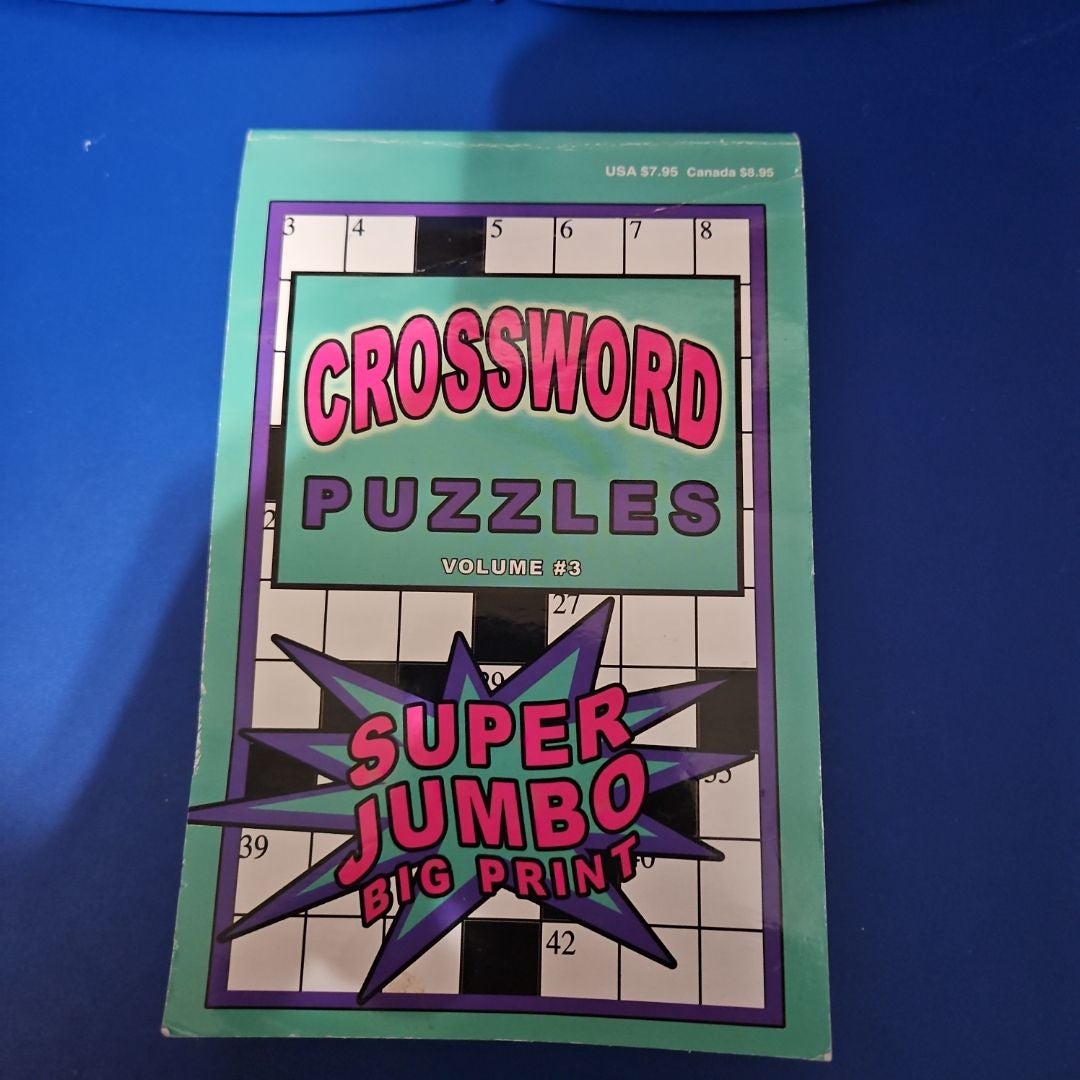 Super Jumbo BIG PRINT Crossword Puzzles Volume #3 by Paradise Printing ...