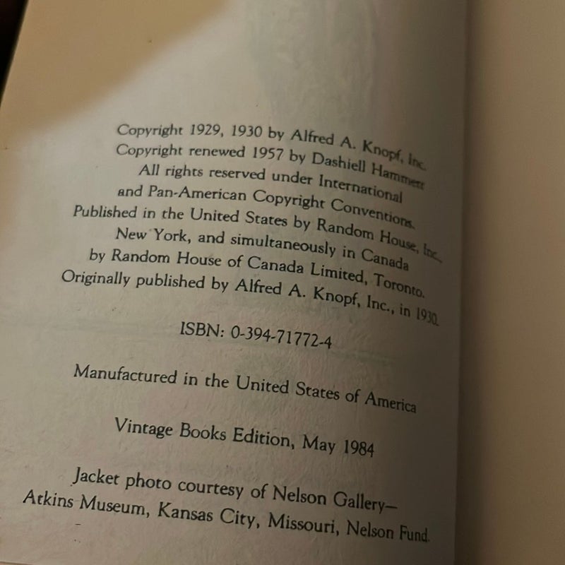 The Maltese Falcon by Dashiell Hammett