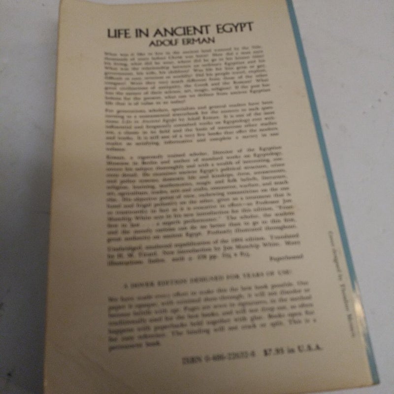 Life in Ancient Egypt by Adolf Erman, H. M. Tirard, J. M. White