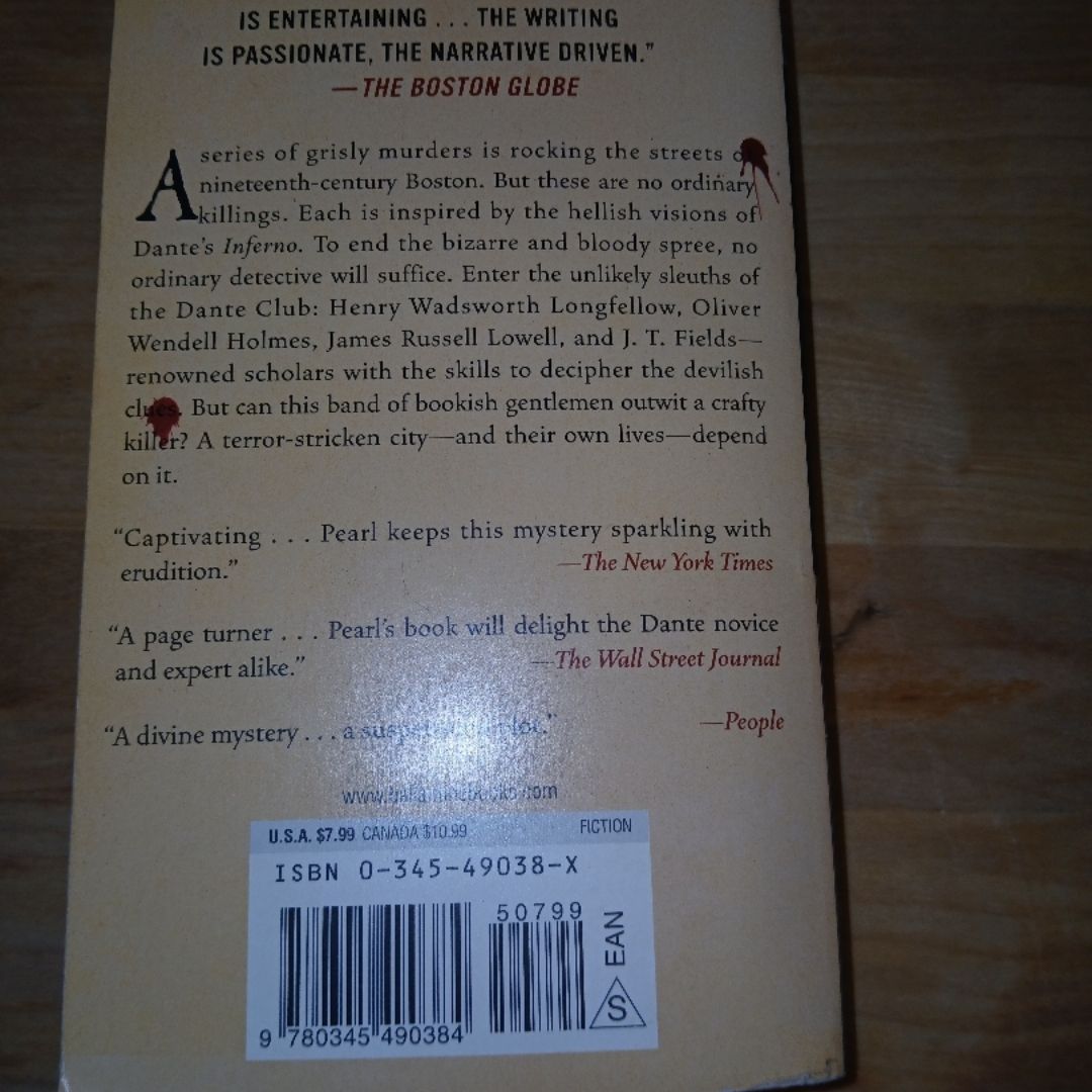 The Dante Club by Matthew Pearl, Paperback | Pangobooks