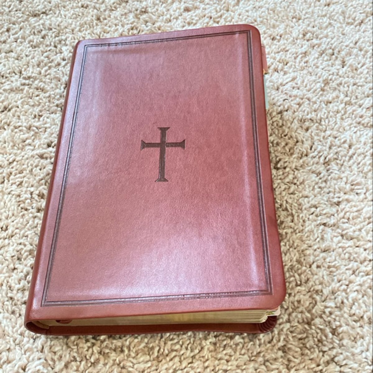 KJV Large Print Personal Size Reference Bible, Brown Leathertouch by ...