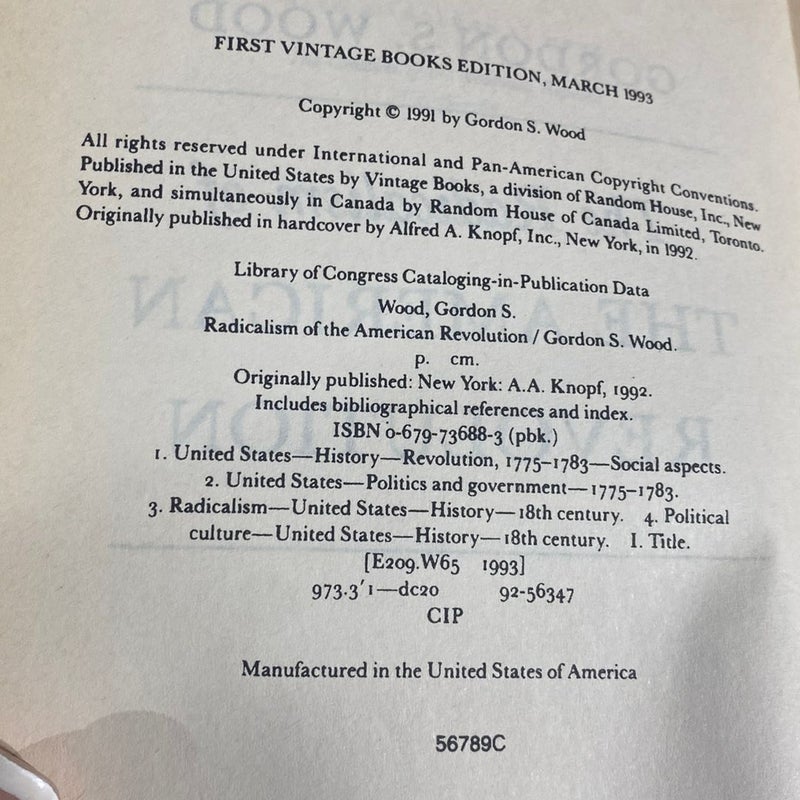 The Radicalism of the American Revolution by Gordon S. Wood, Paperback ...