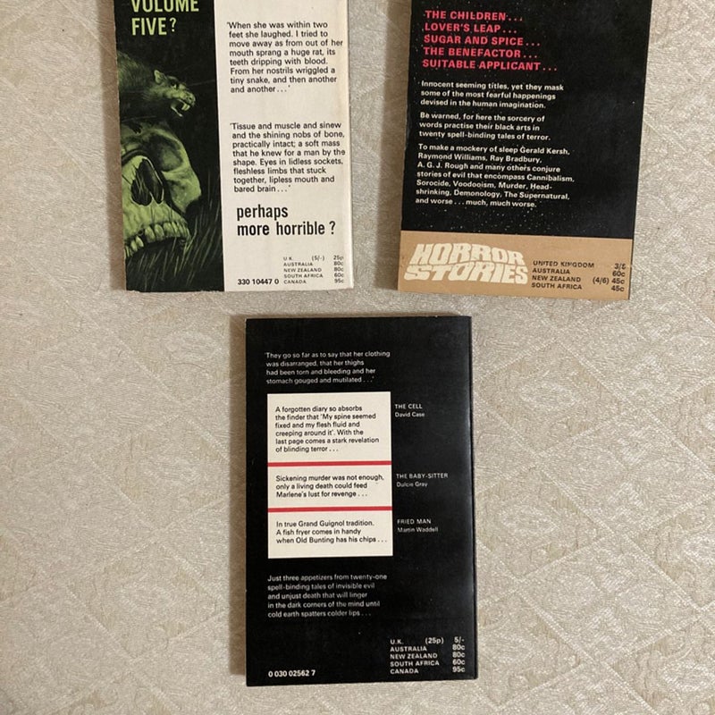 Very Rare Pan Book of Horror Stories Books 6, 8, 11 by Herbert Van Thal ...