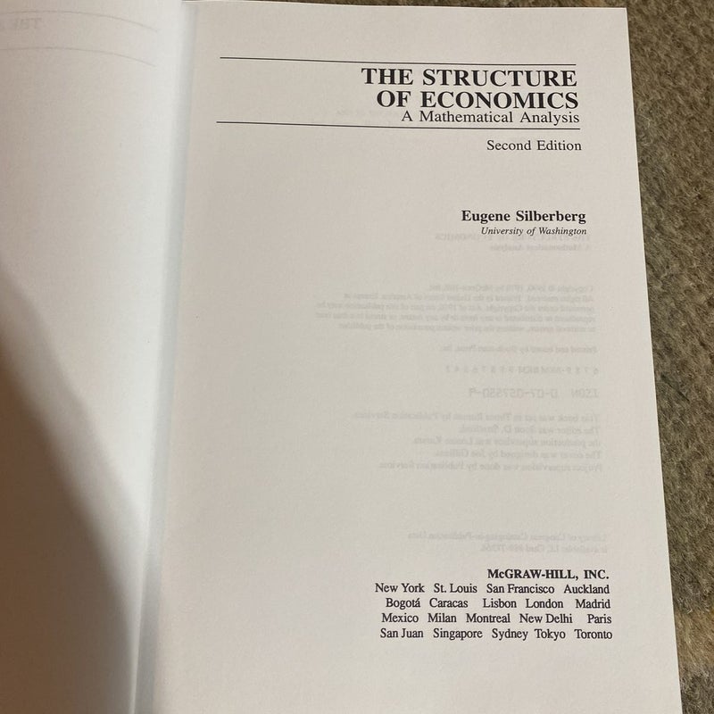 The Structure of Economics by Eugene Silberberg