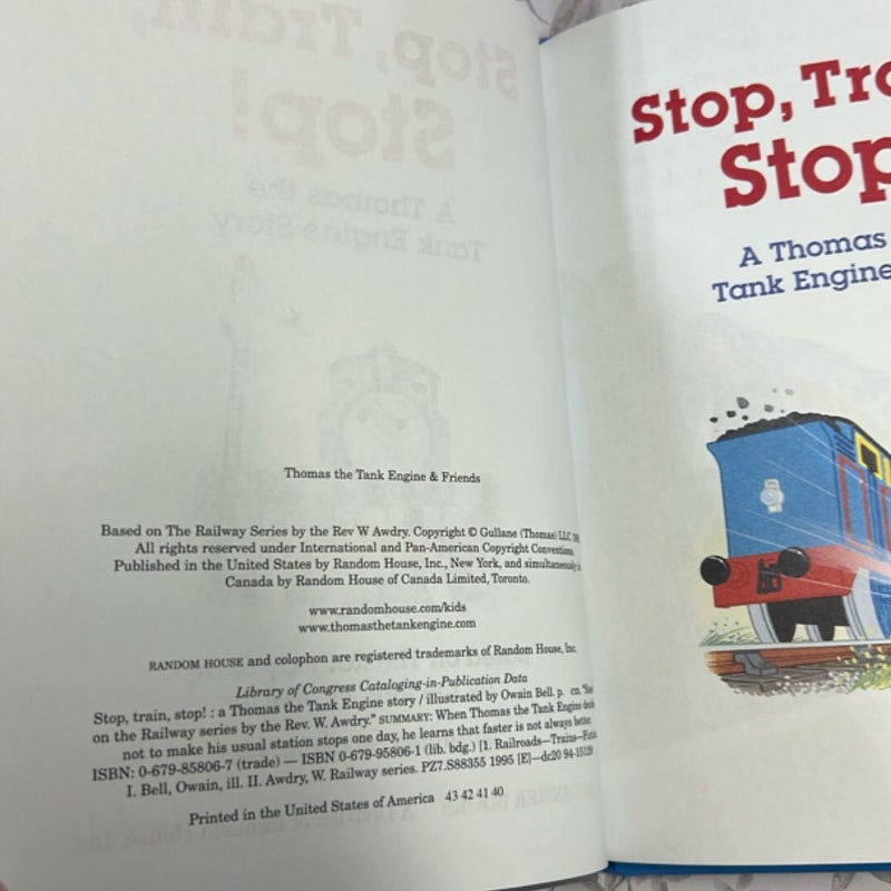 Stop, Train, Stop! a Thomas the Tank Engine Story (Thomas and Friends ...