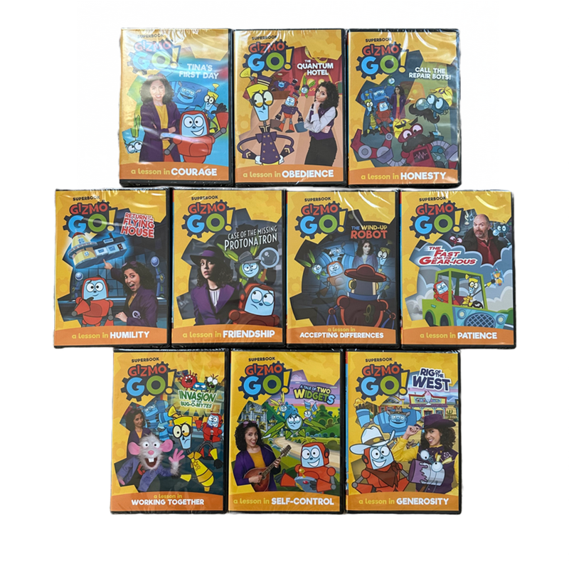 26 DVDs of SuperBook, featuring thrilling Bible stories, Gizmo Go!, and ...