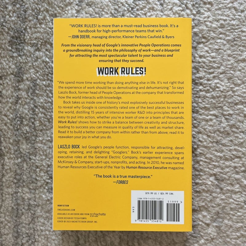 Work Rules! by Laszlo Bock