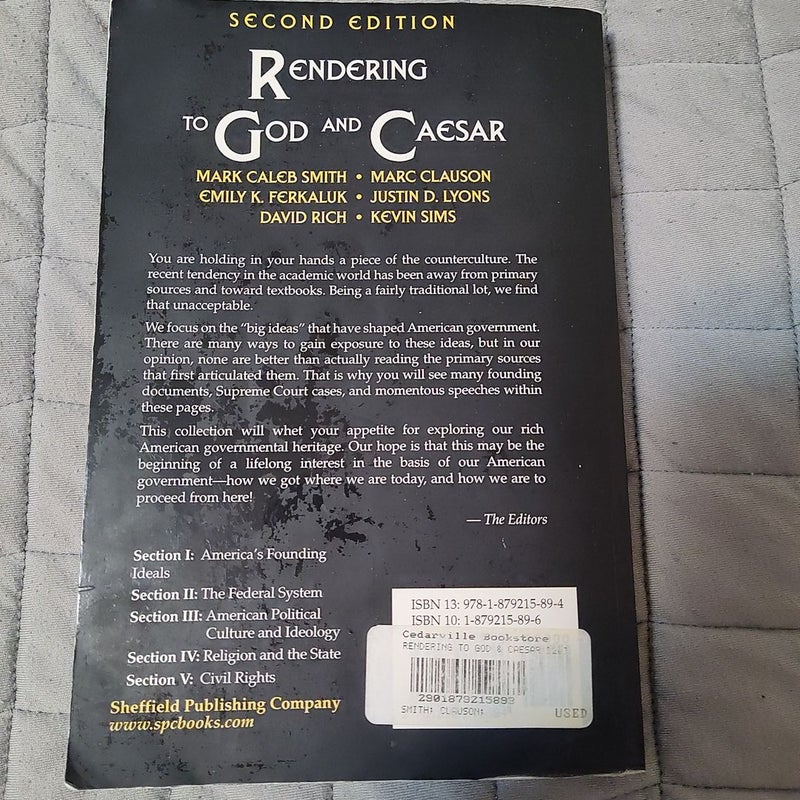 Rendering to God and Caesar by Mark Caleb Smith