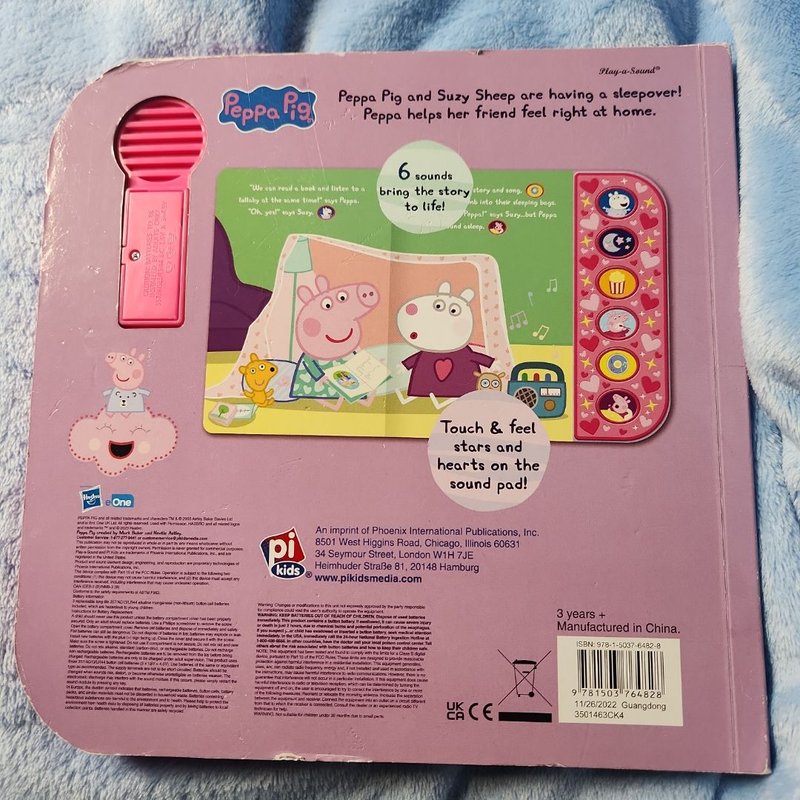 Peppa Pig: Sleepover with Suzy Sound Book by PI Kids
