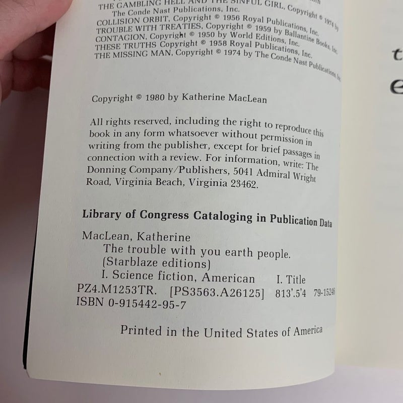 The Trouble with You Earth People by Katherine MacLean, Paperback ...