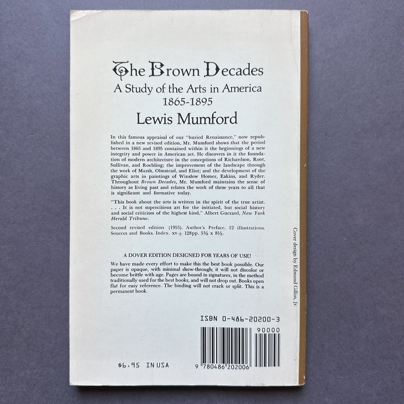 The Brown Decades by Lewis Mumford, Paperback | Pangobooks