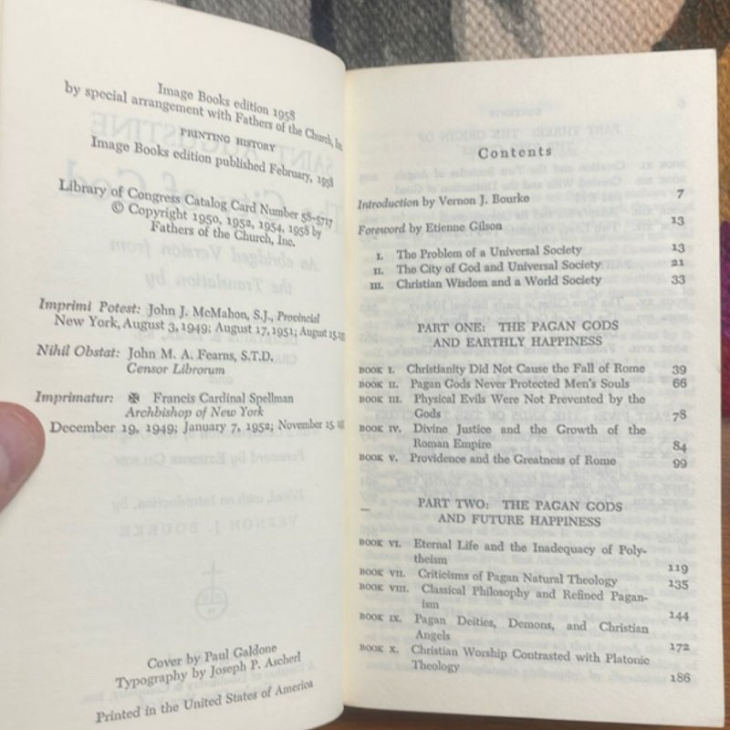 City of God (1958 Image Books Edition, Abridged) by St. Augustine ...