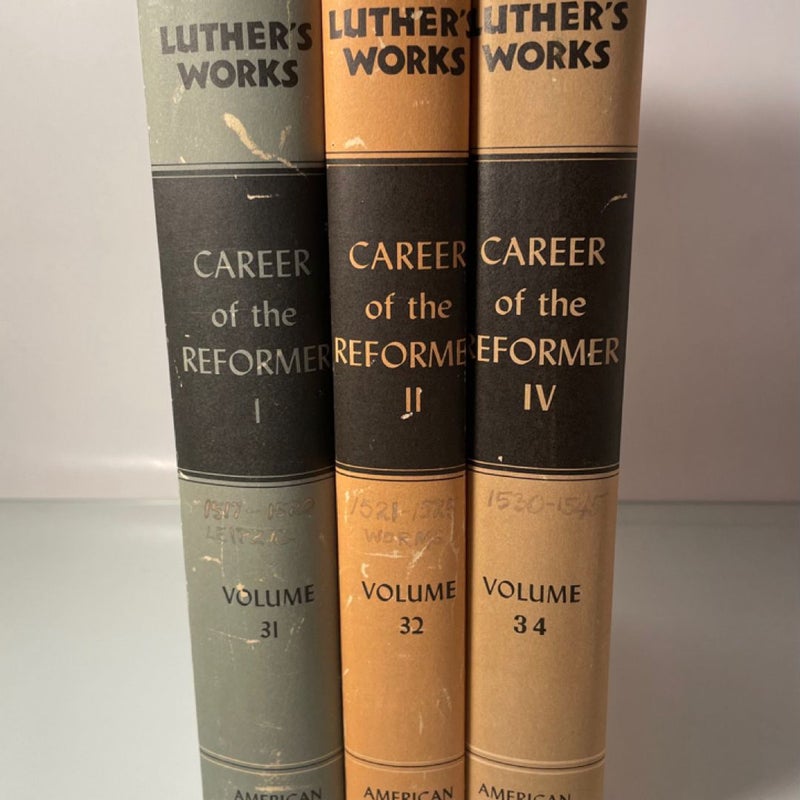 Luther's Works Career of the Reformer I, II, & IV Vintage 1957-60 ...