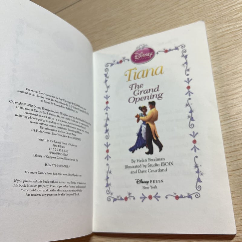 Disney Princess Tiana: the Grand Opening by Disney Books, Helen Perelman