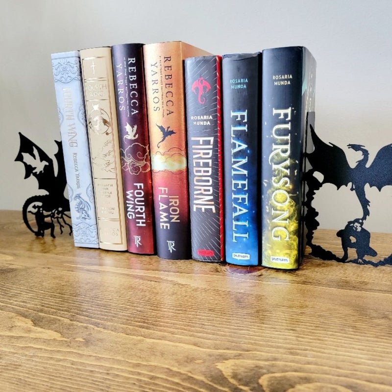 Fourth Wing Bookends from Unplugged Romantasy Box by Rebecca Yarros ...