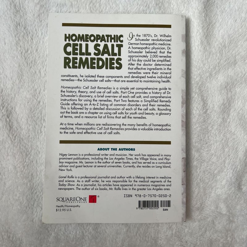 Homeopathic Cell Salt Remedies by Nigey Lennon, Paperback | Pangobooks