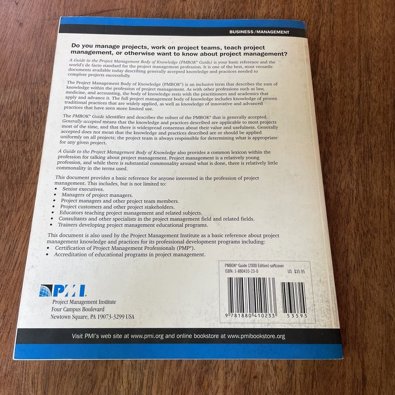 A Guide to the Project Management Body of Knowledge (PMBOK Guide) by ...