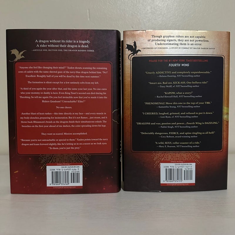 Holiday Edition Fourth Wing and Iron Flame First Edition with Sprayed ...