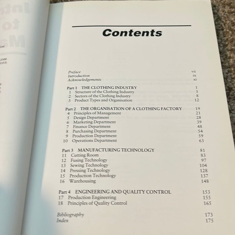 Introduction to Clothing Manufacture by Gerry Cooklin