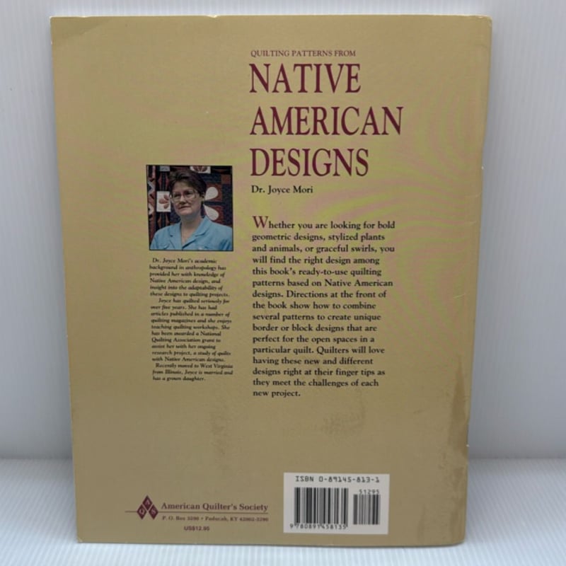 Quilting Patterns from Native American Designs by Joyce Mori