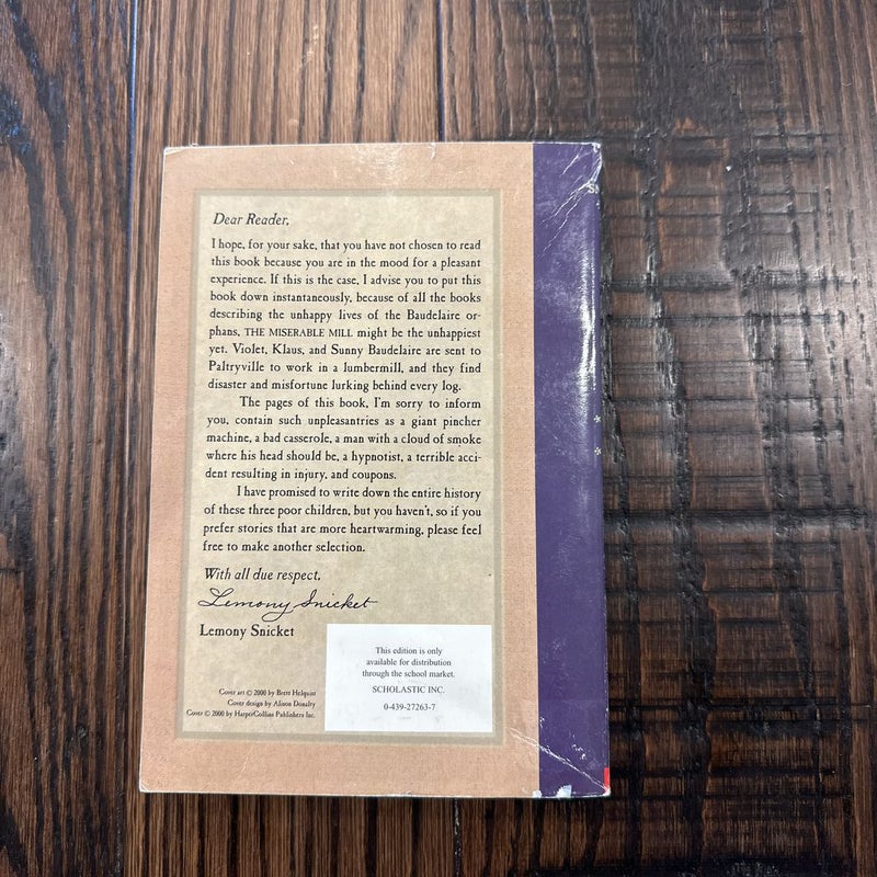 The Miserable Mill by Lemony Snicket, Brett Helquist