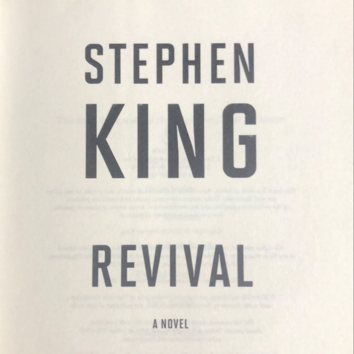 Revival by Stephen King