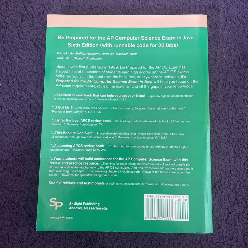 Be Prepared For The Ap Computer Science Exam In Java By Maria Litvin Gary Litvin