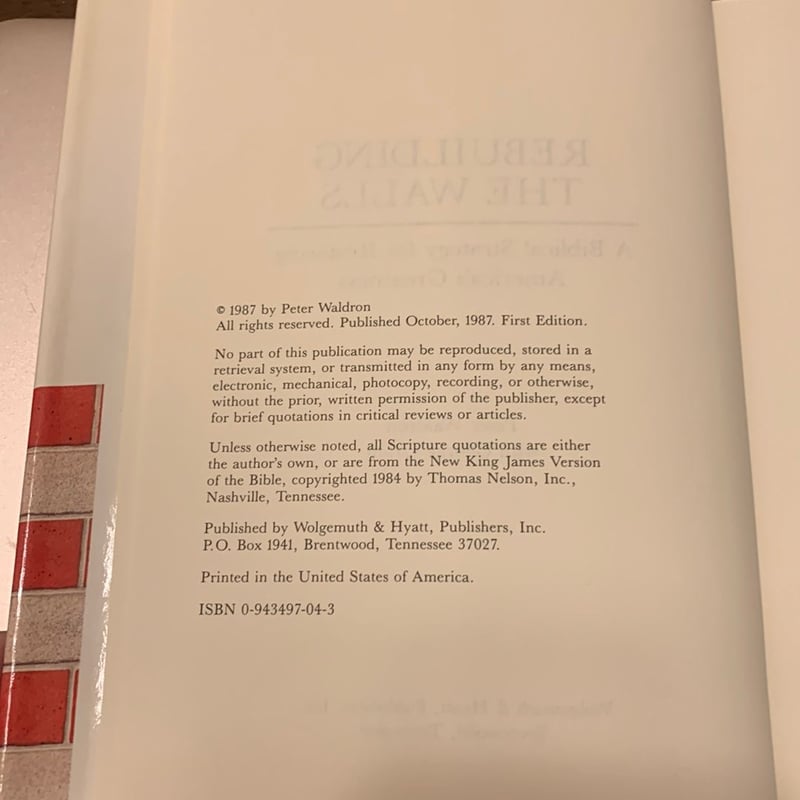 Rebuilding the Walls by Peter Waldron, George Grant