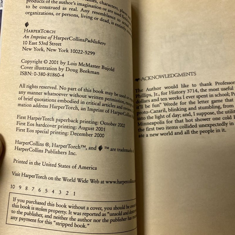 The Curse of Chalion by Lois McMaster Bujold