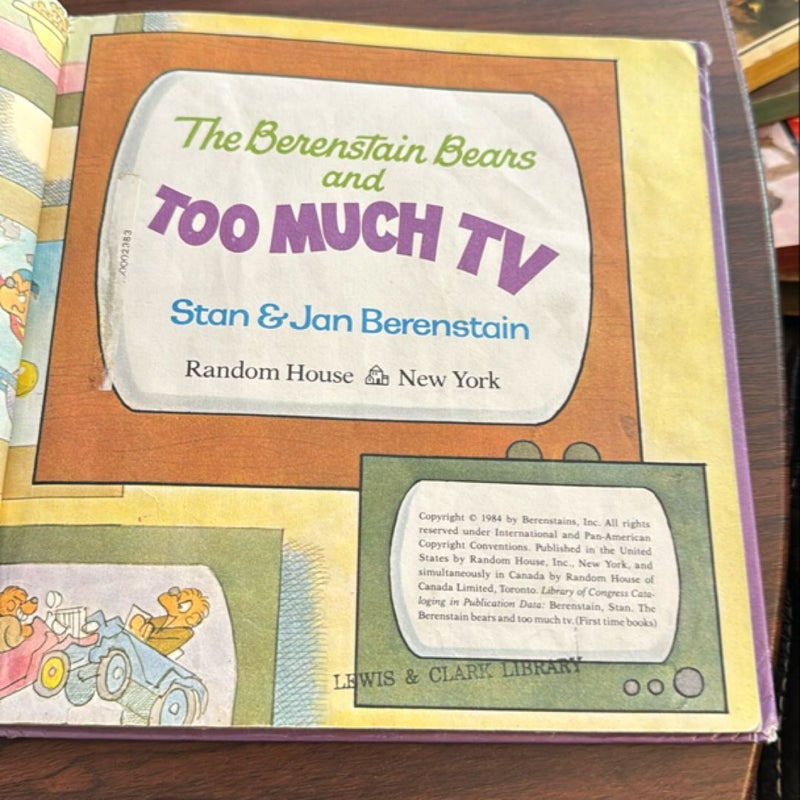 The Berenstain Bears and Too Much TV by Stan Berenstain, Hardcover ...