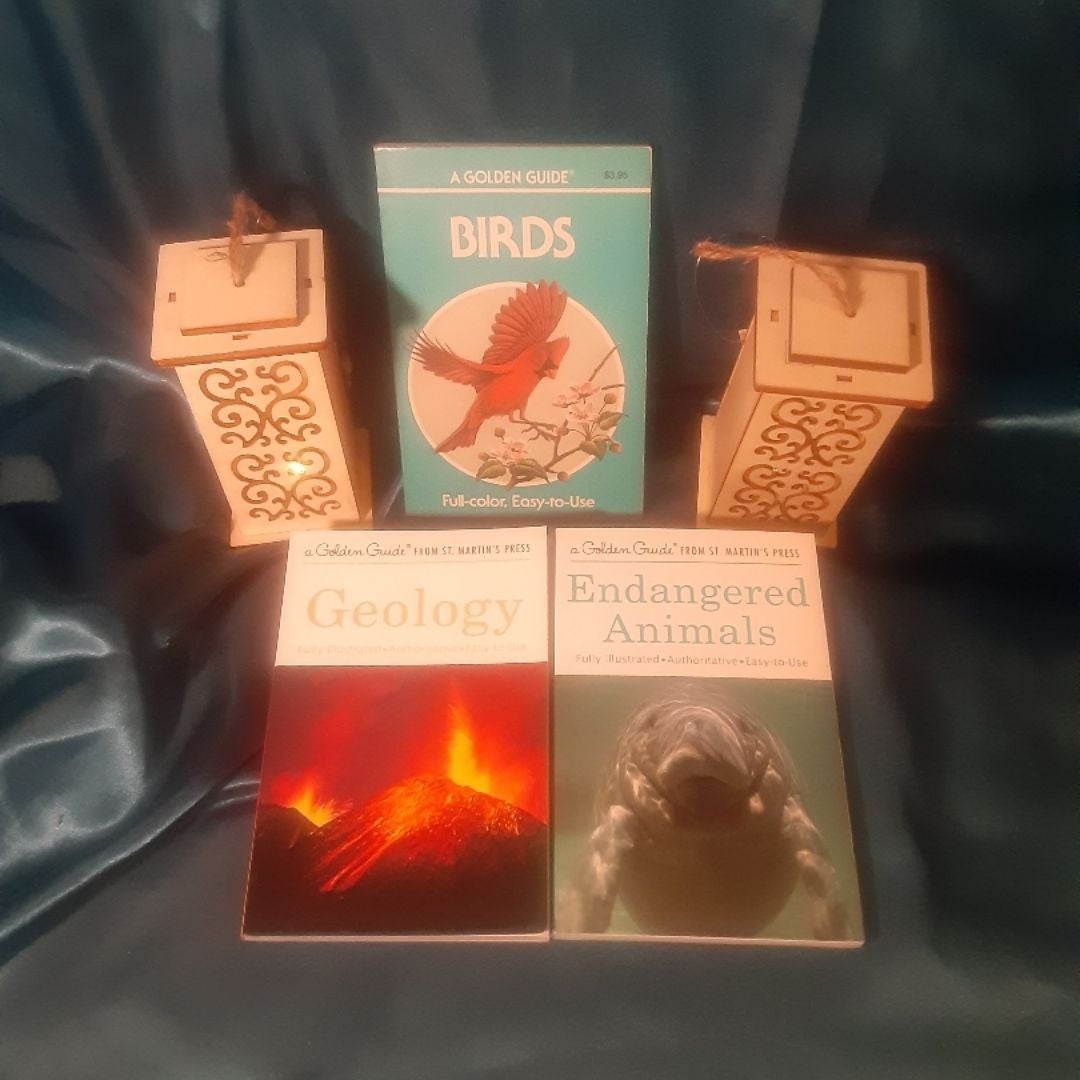3 Golden Guide book lot Birds, Geology, Endangered Amimals by Herbert ...